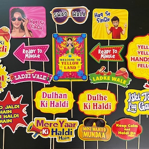 Haldi Prop Signs Desi Wedding Party Props Pithi Photo Props for Indian ...