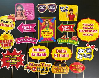 Haldi and Mehndi Prop Signs Mehndi Decor Desi Wedding Props Haldi ...