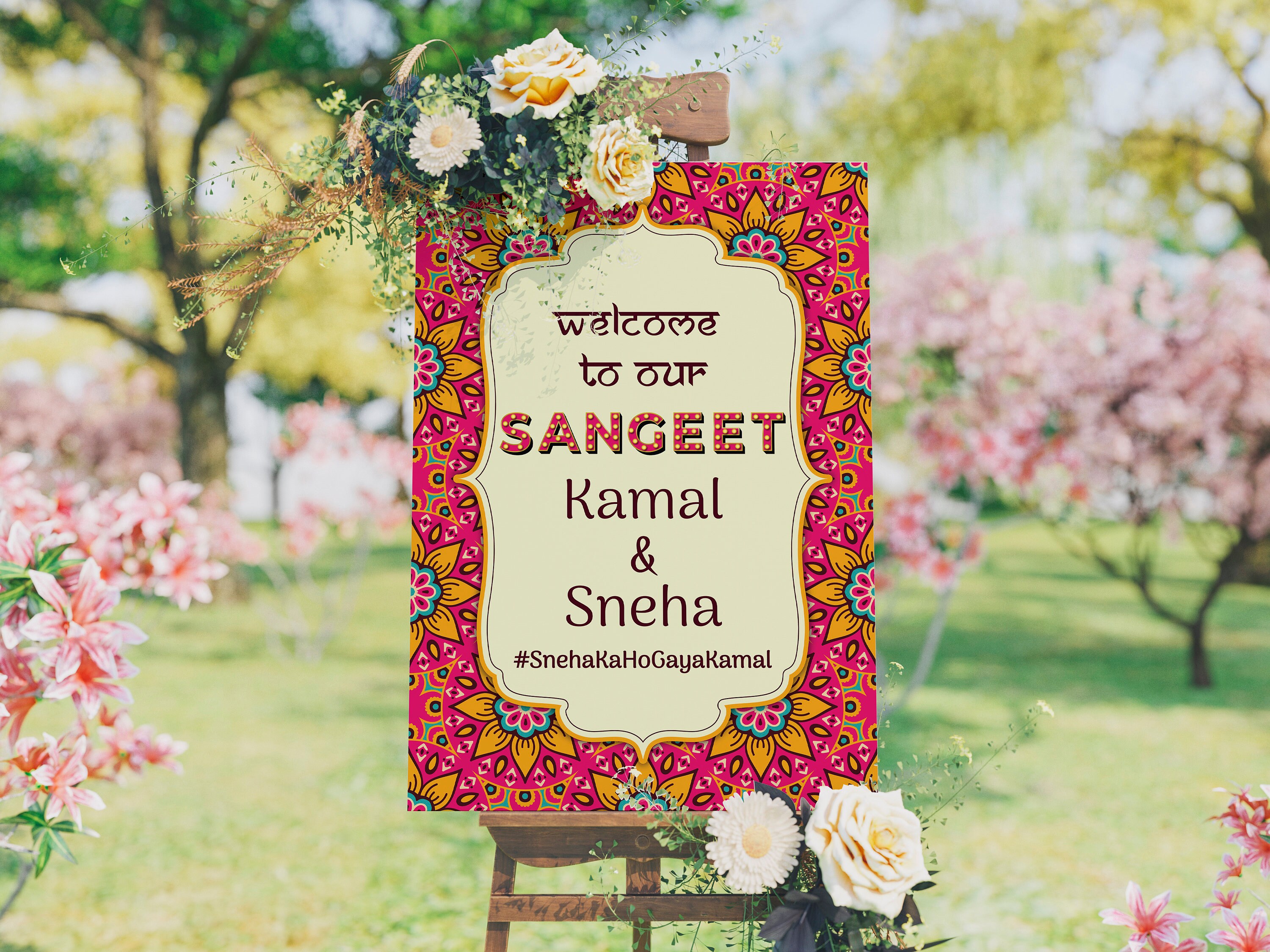 Sangeet Welcome Sign Maiyan Sign for Indian Wedding Sign Sangeet Party ...