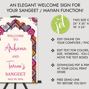 Welcome Sign Sangeet Maiyan Functions Desi Welcome Sign Indian Wedding ...