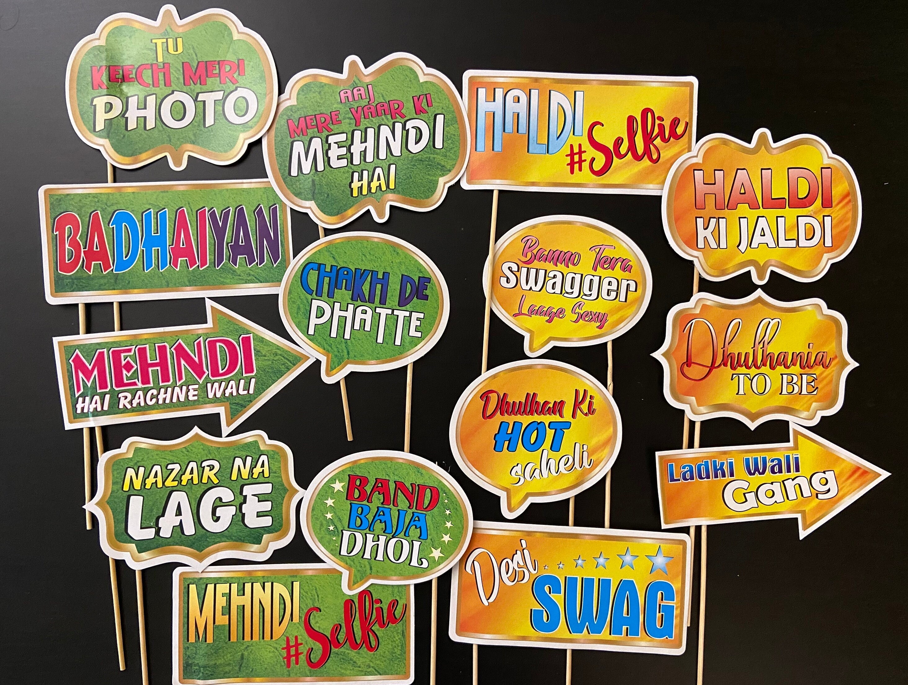 Haldi and Mehndi Prop Signs Mehndi Decor Desi Wedding Props - Etsy UK