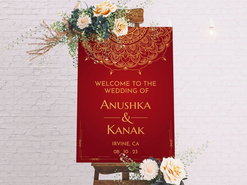 Welcome Sign Indian Wedding Welcome Sign Sangeet Desi Wedding Decor ...