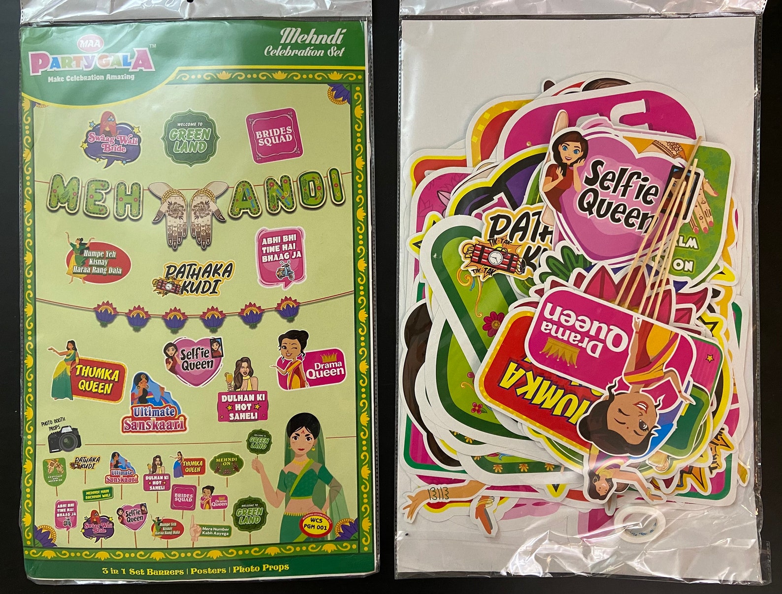 Mehndi Prop Signs Banners Posters Mehndi 3 in 1 Set Desi Wedding Props ...