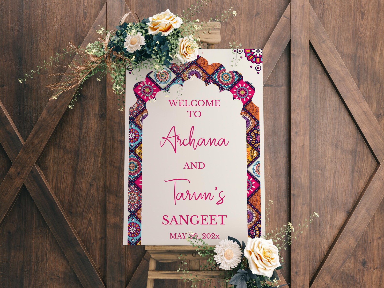 Welcome Sign Sangeet Maiyan Functions Desi Welcome Sign Indian Wedding ...