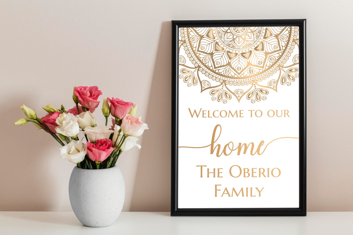 Welcome to Our Home Frame Home Welcome Sign Indian Housewarming Sign ...