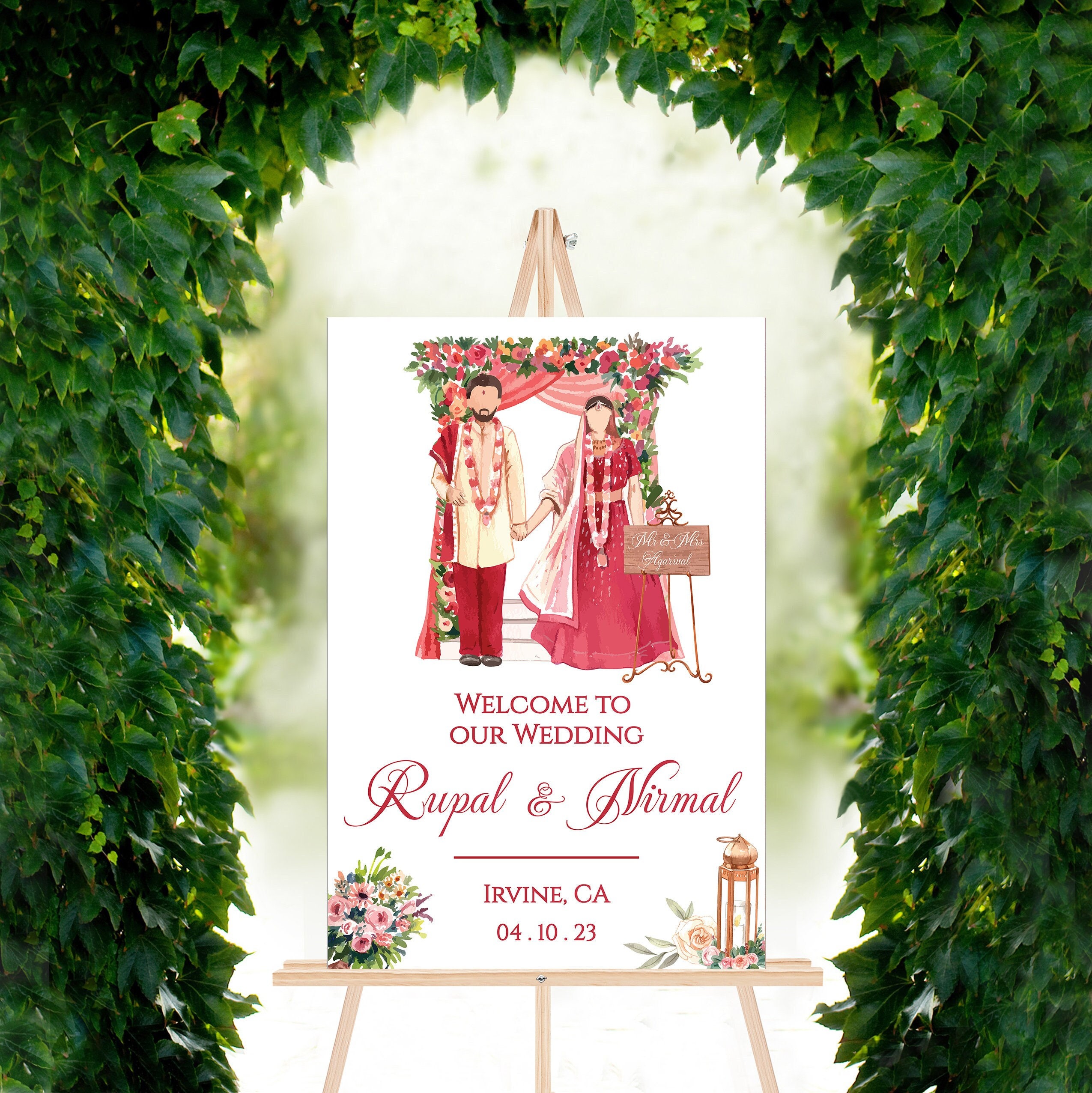 Welcome standee for wedding | Beachweddingtips.com