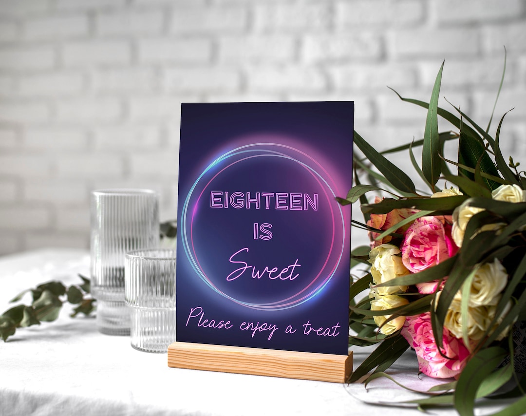 Neon Theme Birthday Party Dessert Table Sign Sweet Treats Sign Neon ...