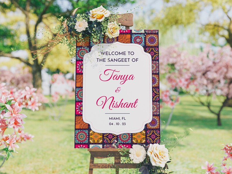 Welcome Sign Sangeet Mehndi Maiyan Functions Desi (Download Now) - Etsy