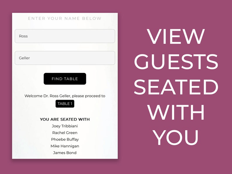 QR Code Wedding Seating Chart Scan QR Code to Find Your Seat - Etsy