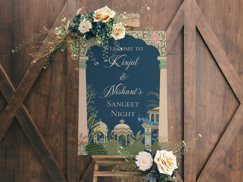 Welcome Sign Sangeet Reception Functions Desi Welcome Sign Indian ...