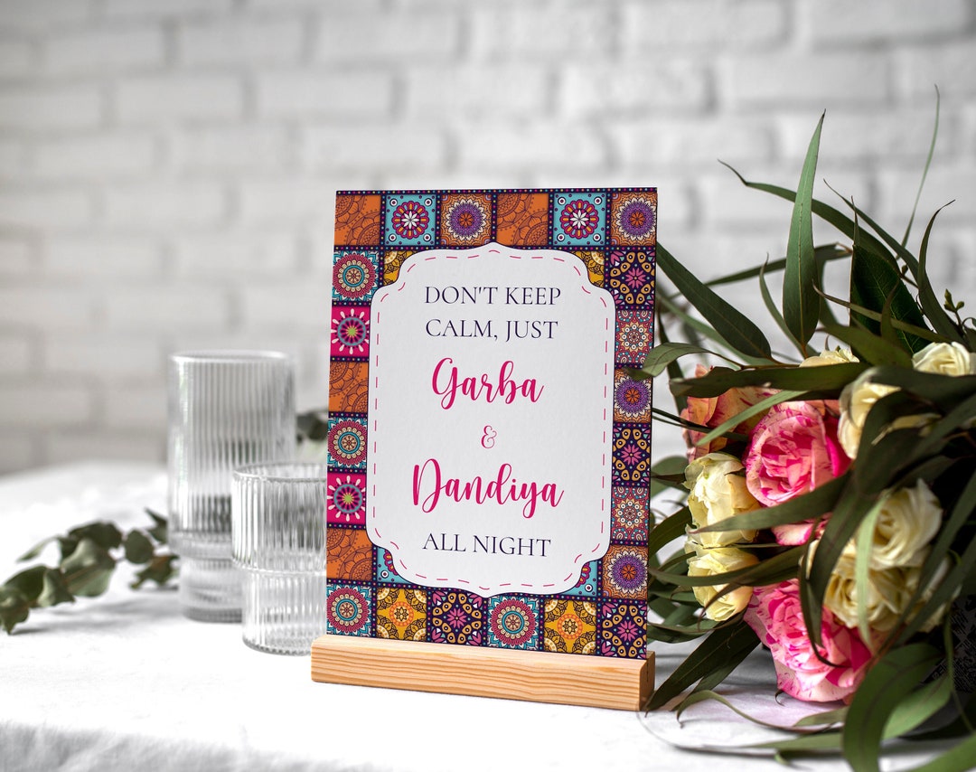 Garba Dandiya Editable Sign Mehndi Sangeet Indian Wedding Table Sign ...