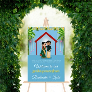 Gruhapravesham Sign Housewarming Welcome Board Indian Gruhapravesam ...