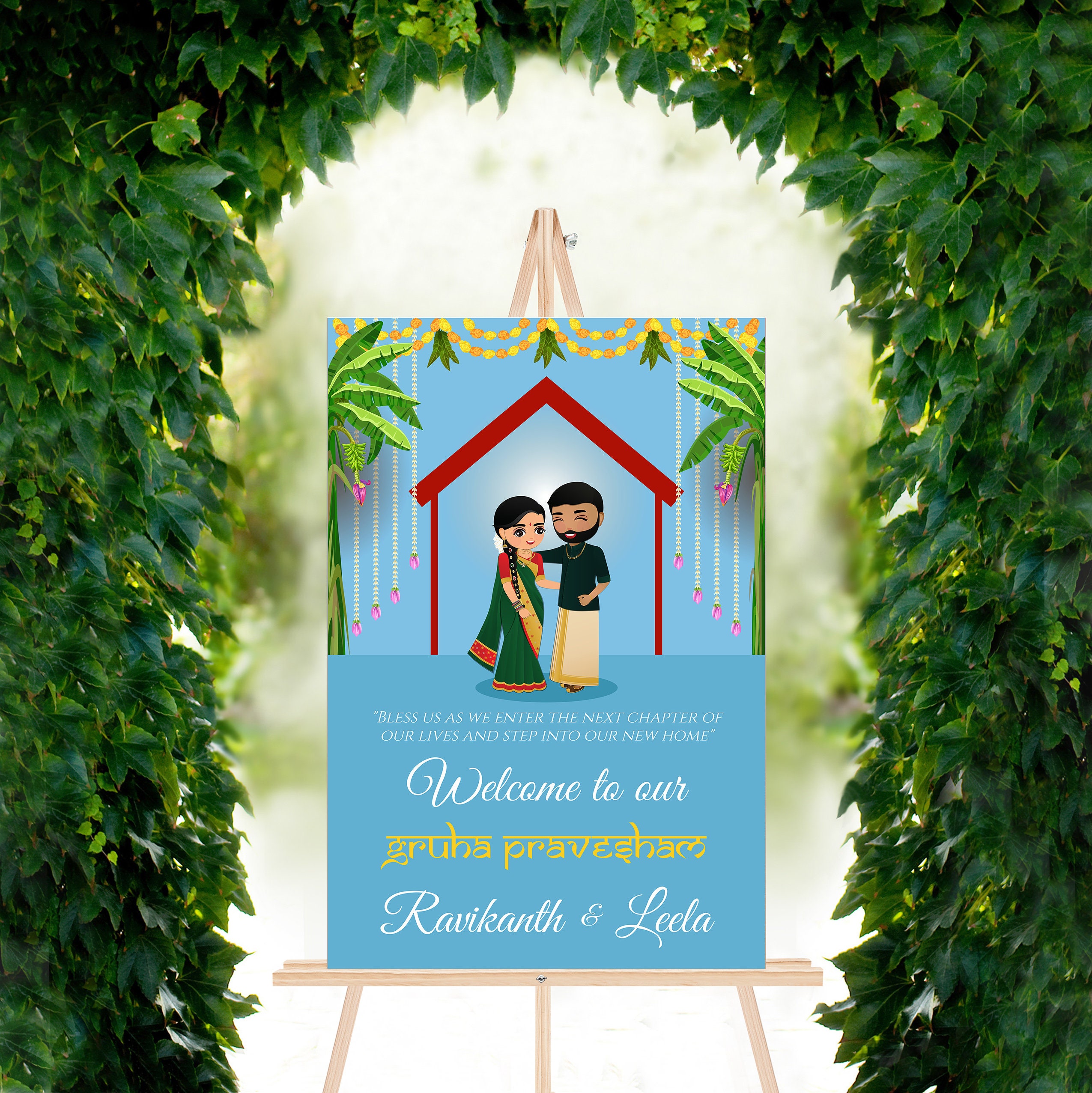 Gruhapravesham Sign Housewarming Welcome Board Indian Gruhapravesam ...