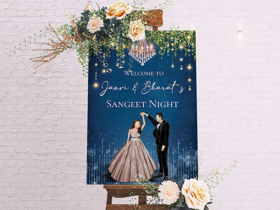 Welcome Sign Sangeet Night Reception Functions Desi Welcome Sign Indian ...