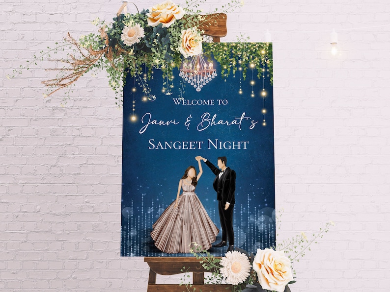 Welcome Sign Sangeet Night Reception Functions Desi Welcome Sign Indian ...