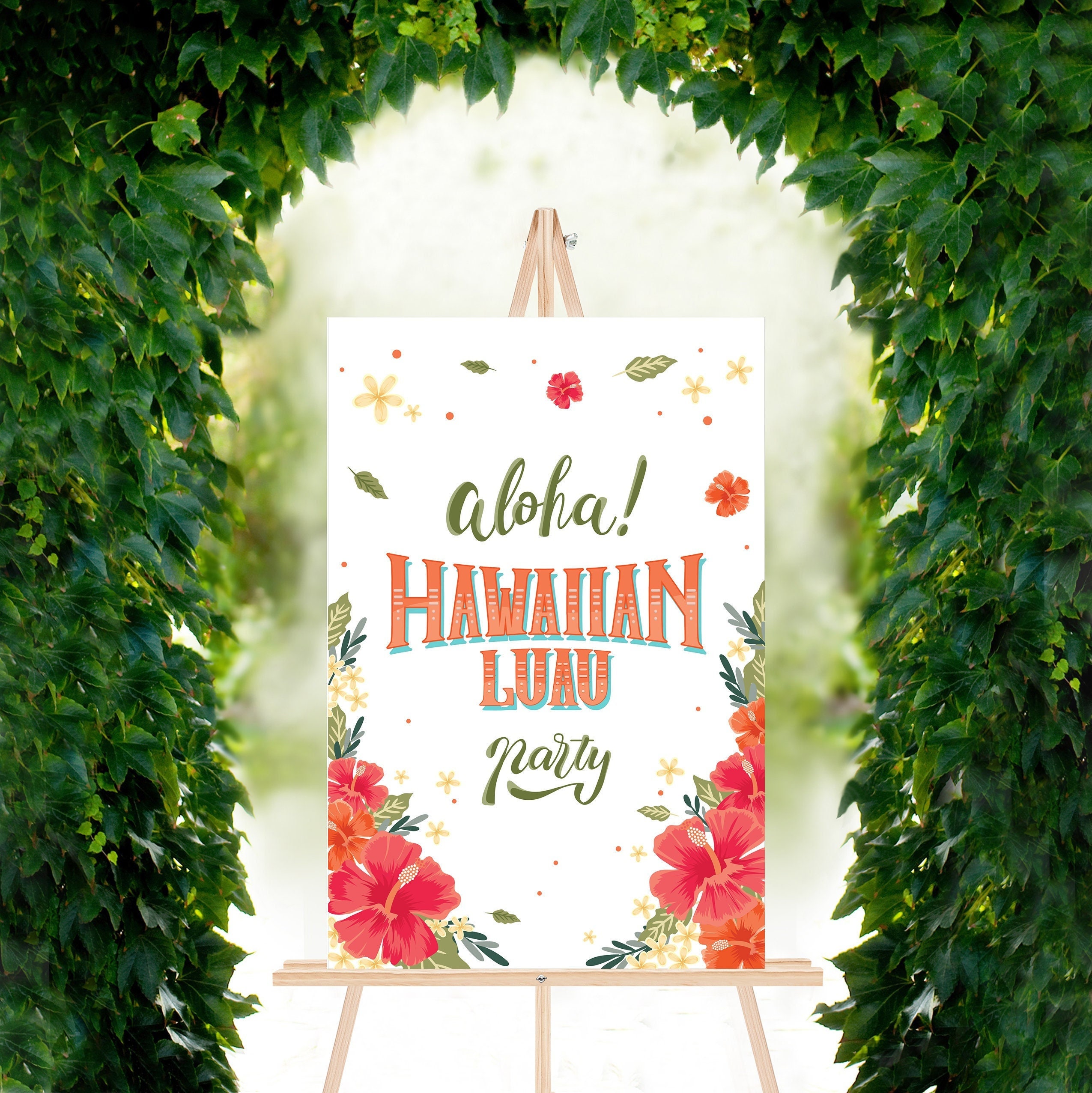 Hawaiian Welcome Sign Luau Party Decor Hawaiian Luau Theme Party ...