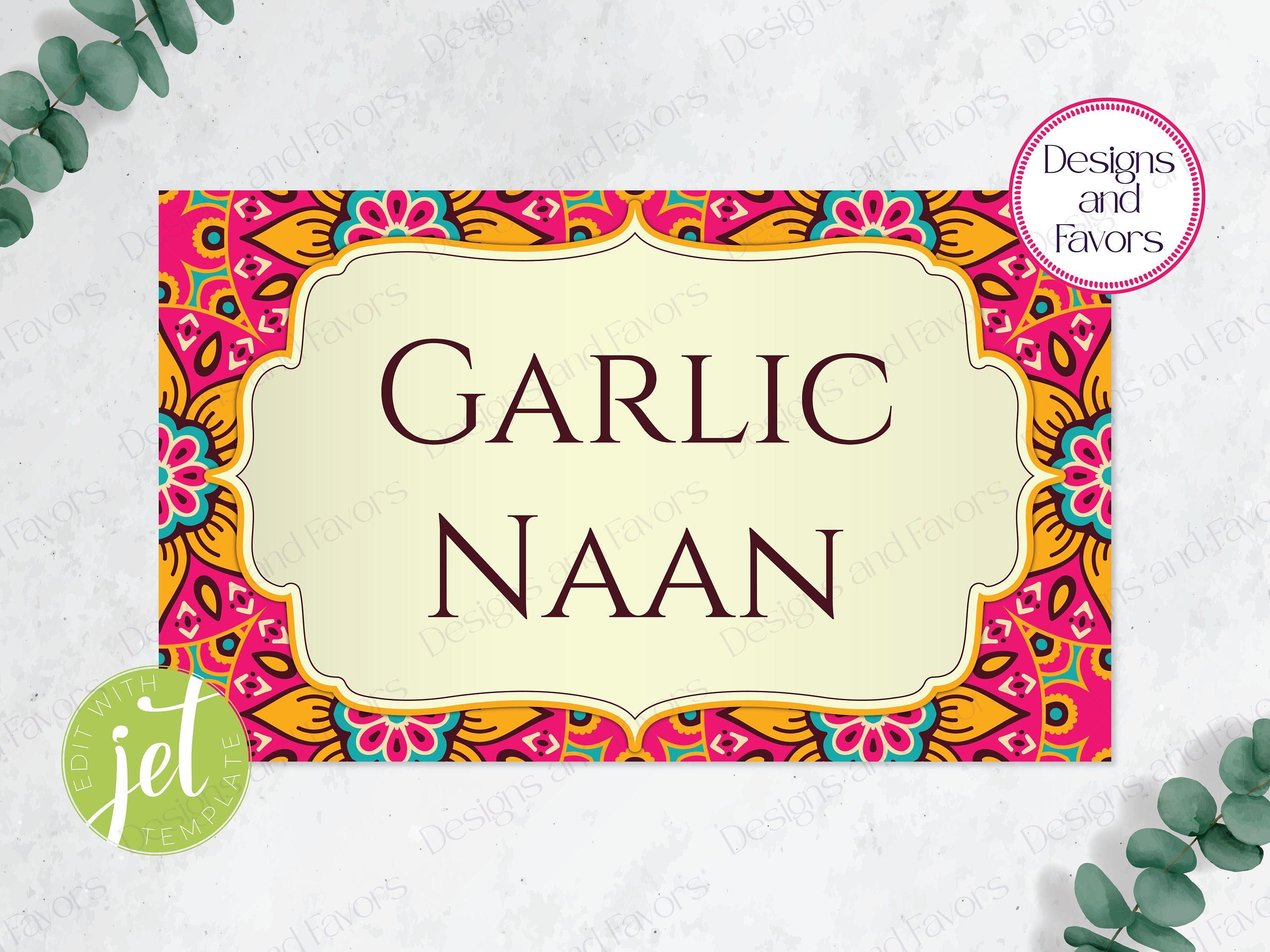 Wedding Food Label Desi Wedding Buffet Label Food Card Indian Wedding ...