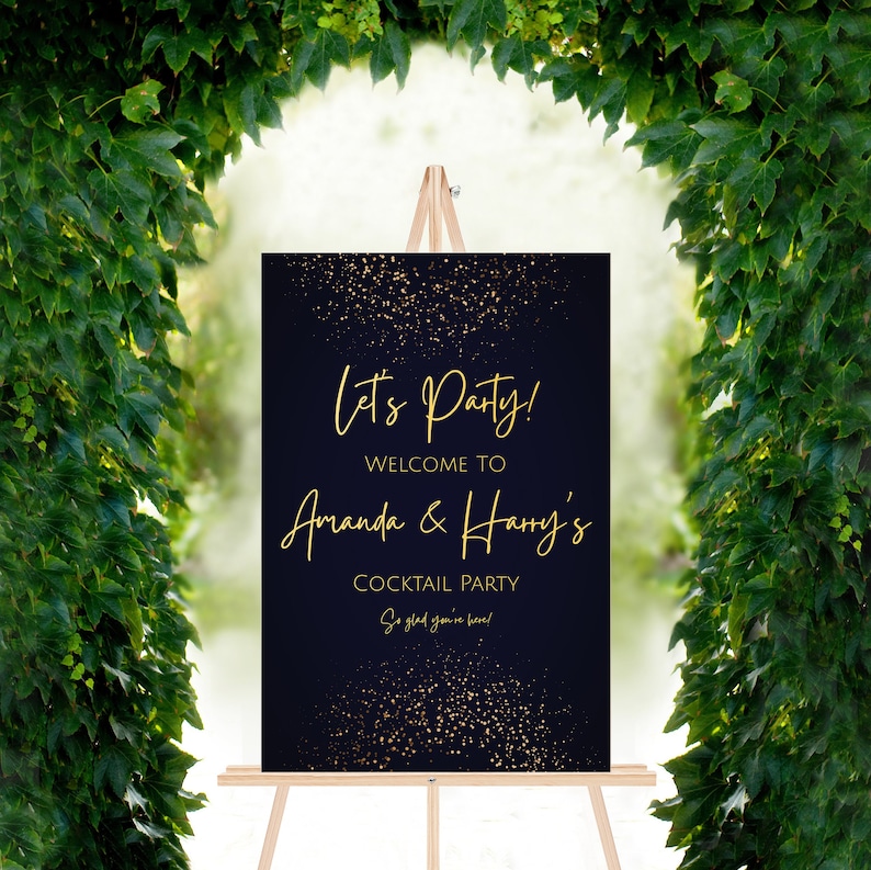 Cocktail Party Welcome Sign Cocktail Party Welcome to Cocktail Hour ...