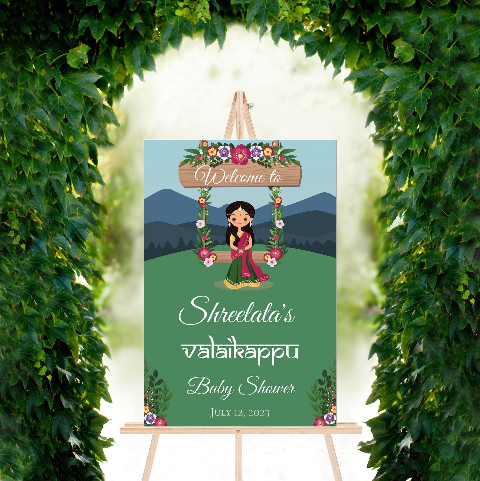 Seemantham Welcome Sign Indian Baby Shower Welcome Board Godh Bharai ...