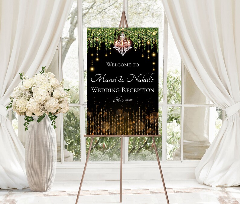 Welcome Sign Sangeet Night Wedding Reception Board Desi Welcome Sign ...