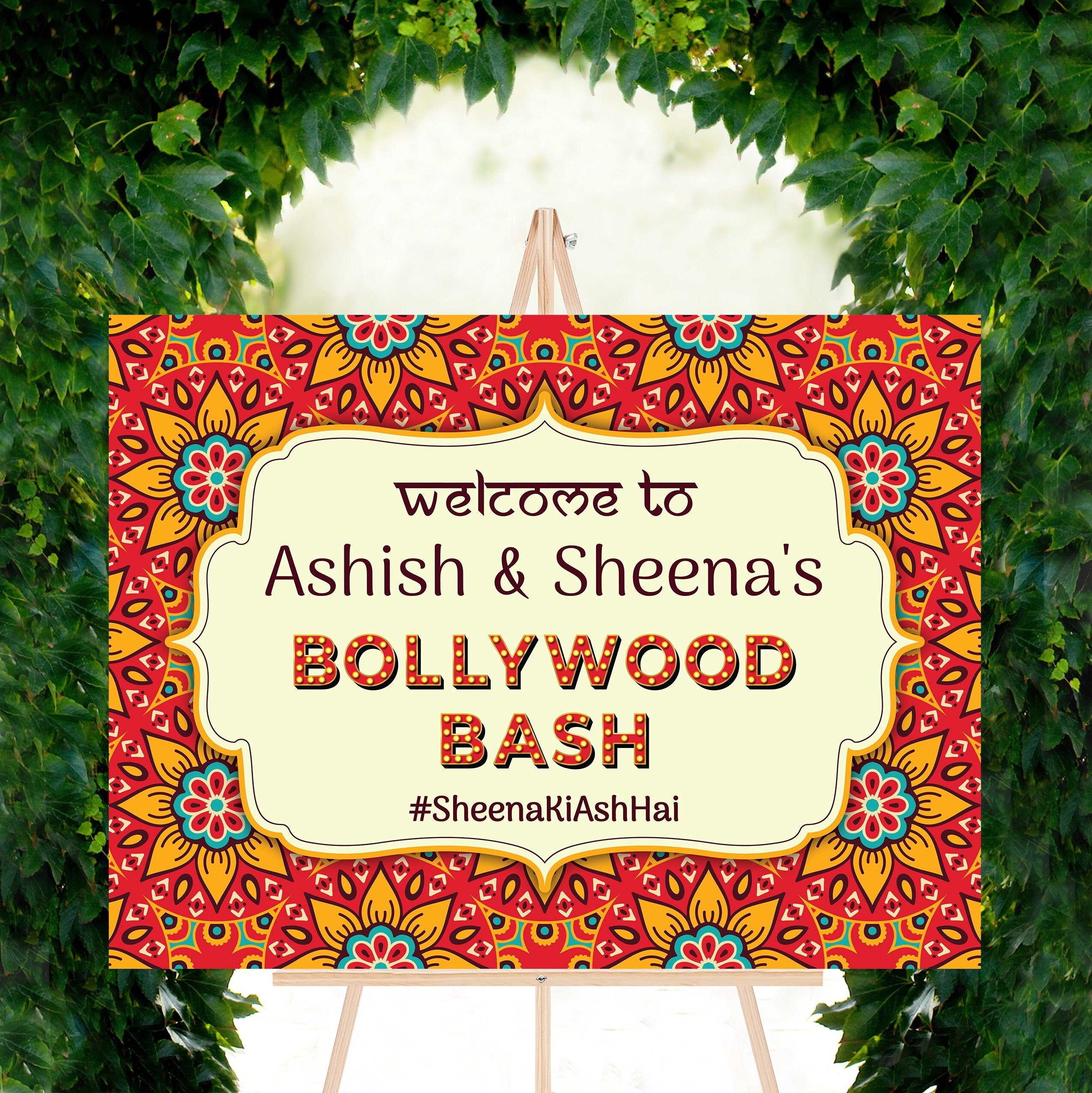 Bollywood Party Welcome Sign Indian Wedding Party Welcome - Etsy