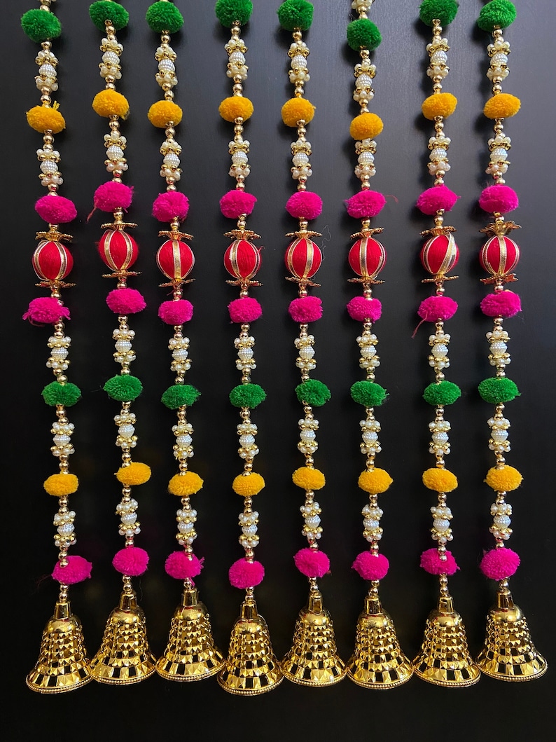Indian Door Hanging Decoration Gold Bells Gruhapravesam Desi - Etsy