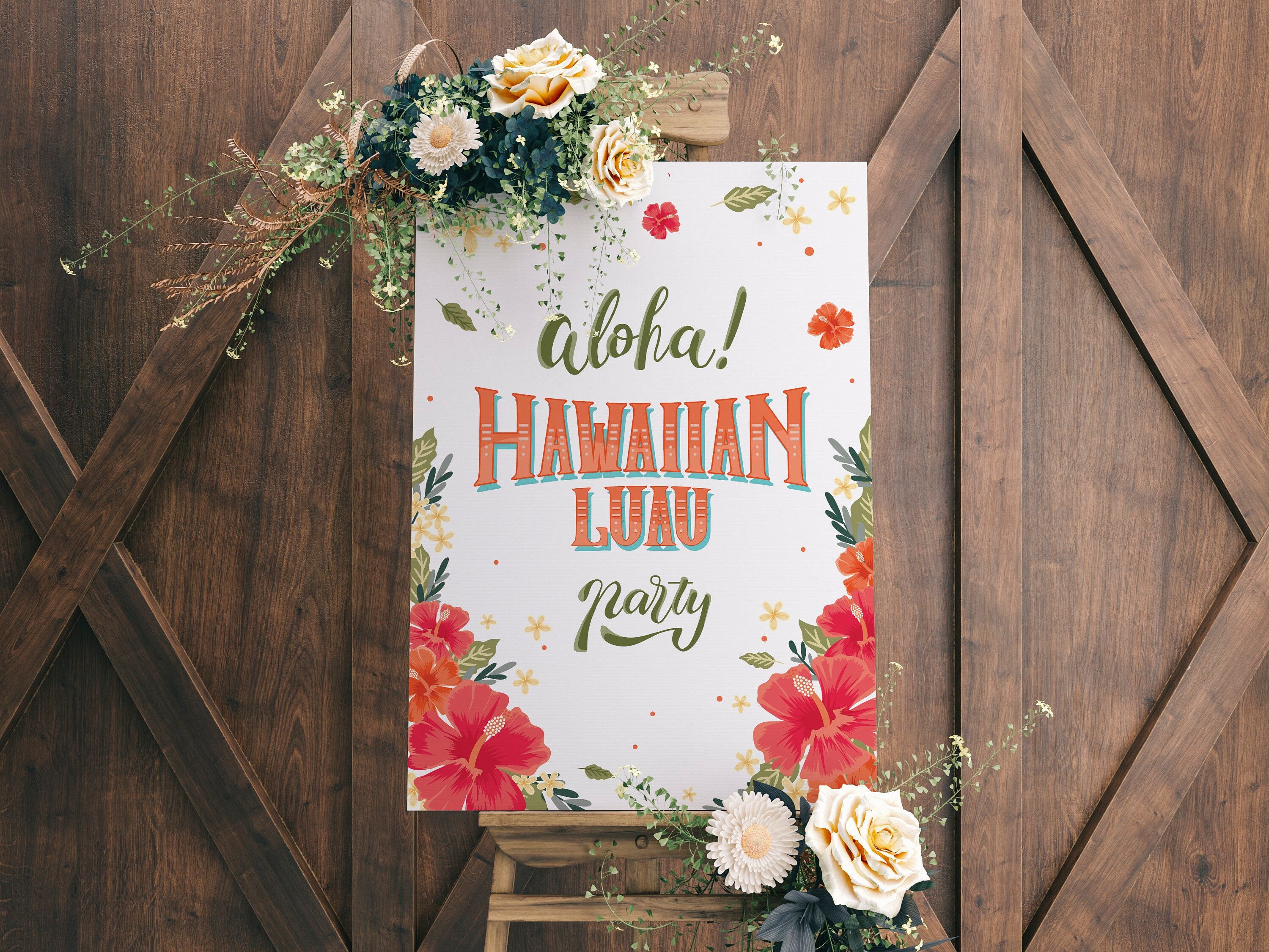 Hawaiian Welcome Sign Luau Party Decor Hawaiian Luau Theme Party ...