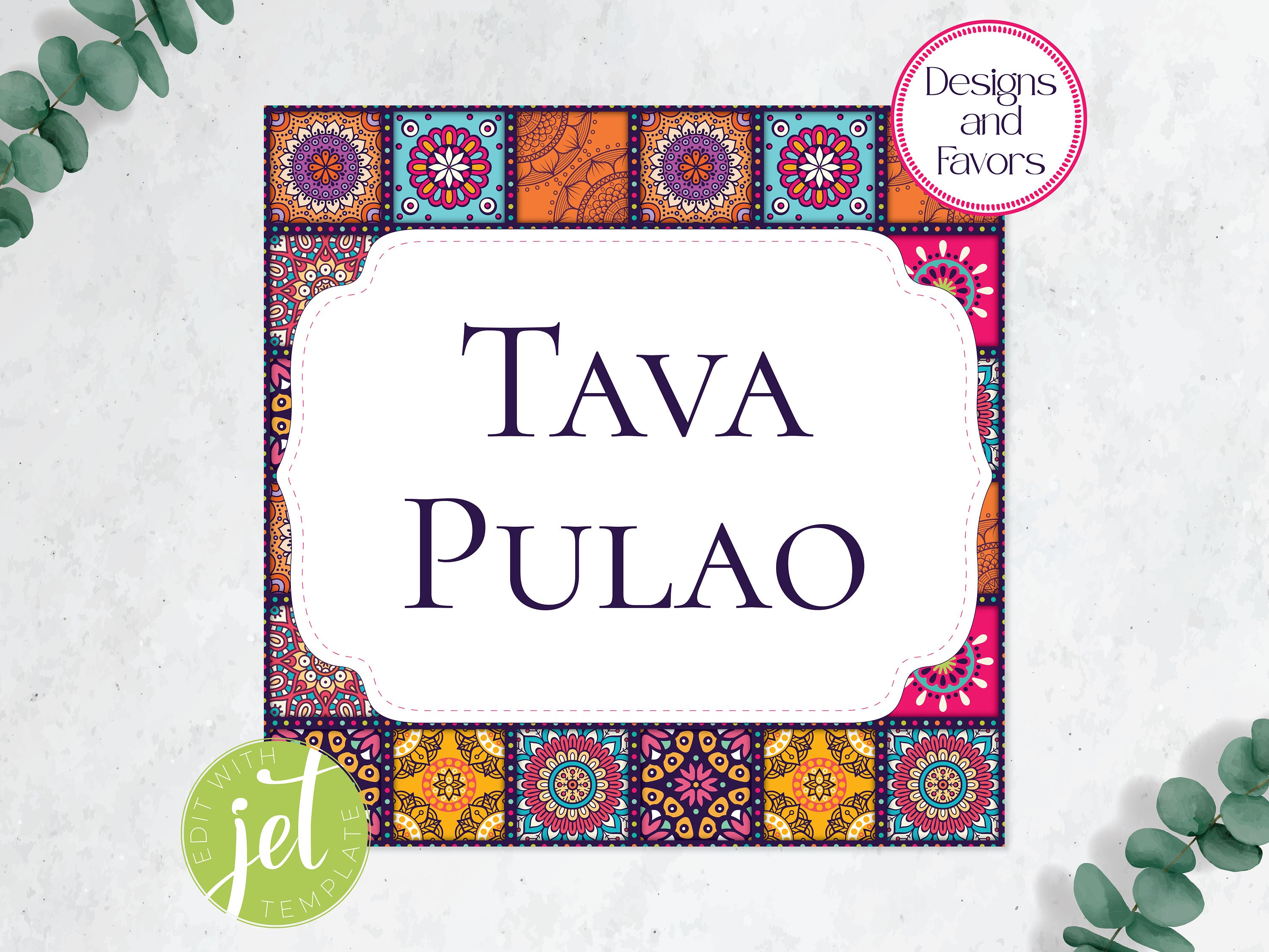 Desi Wedding Food Label Wedding Buffet Label Food Card Indian Wedding ...