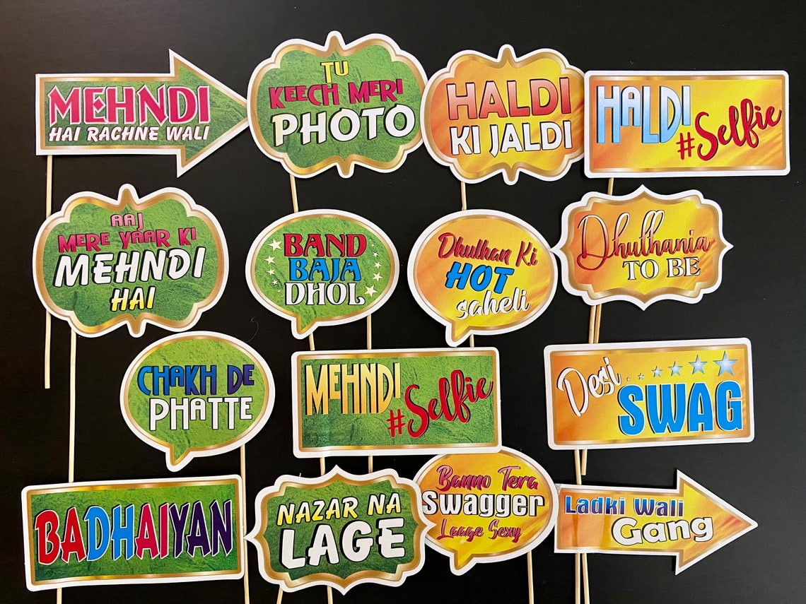 Haldi and Mehndi Prop Signs Mehndi Decor Desi Wedding Props - Etsy ...