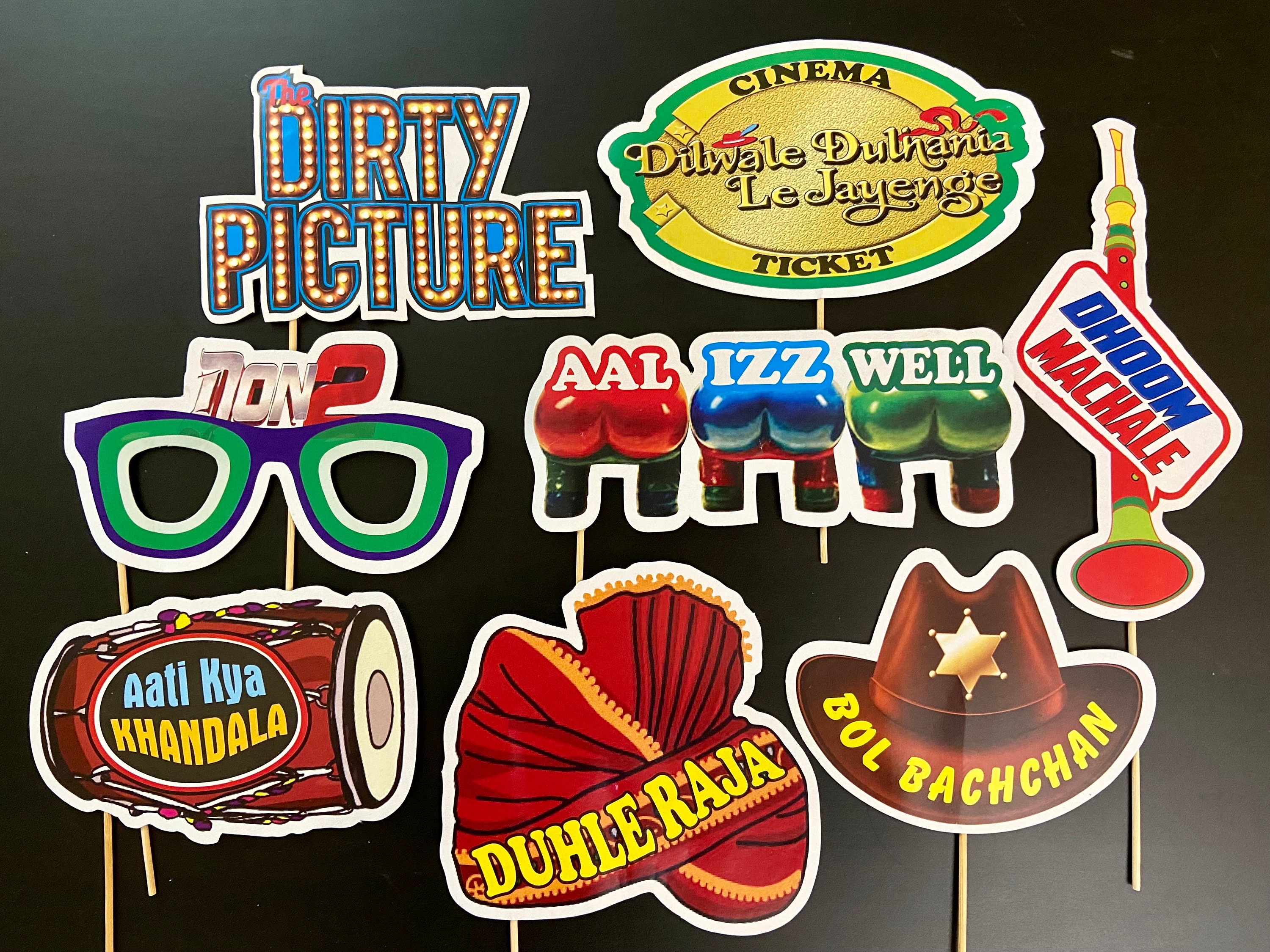 Bollywood Movie Props Bollywood Party Desi Photobooth Props Bollywood ...