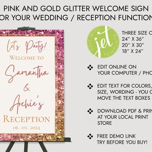Welcome Sign Wedding Reception Cocktail Party Welcome Poster Wedding ...