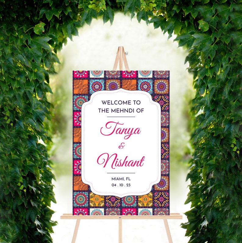 Welcome Sign Sangeet Mehndi Maiyan Functions Desi Welcome Sign - Etsy