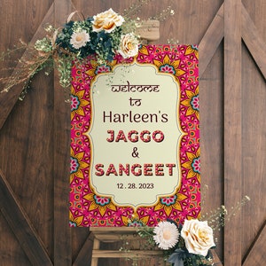 Jaggo Maiyan Welcome Sign Jago Welcome Sign for Sangeet Jaggo Indian ...