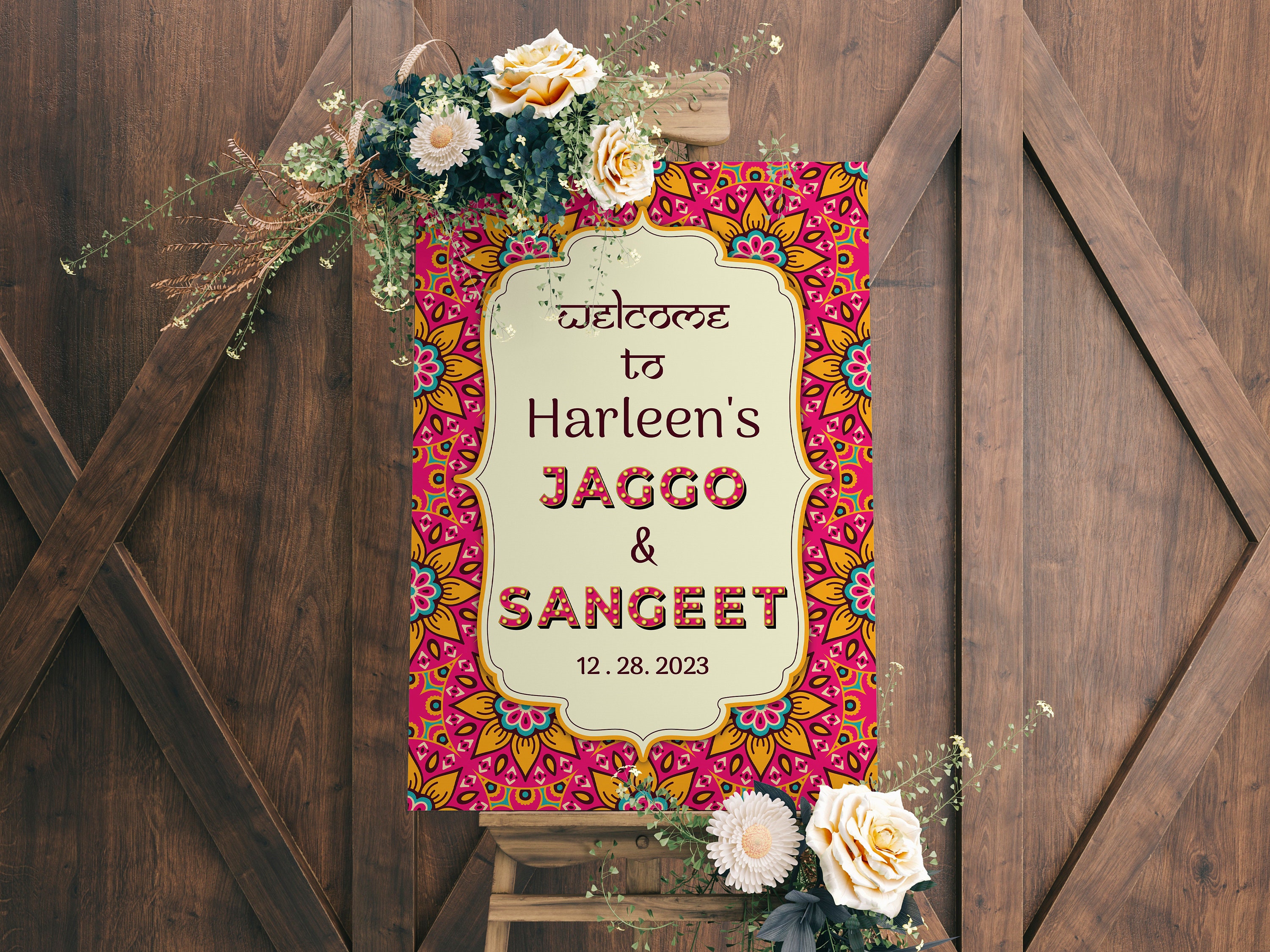 Jaggo Maiyan Welcome Sign Jago Welcome Sign for Sangeet Jaggo Indian ...