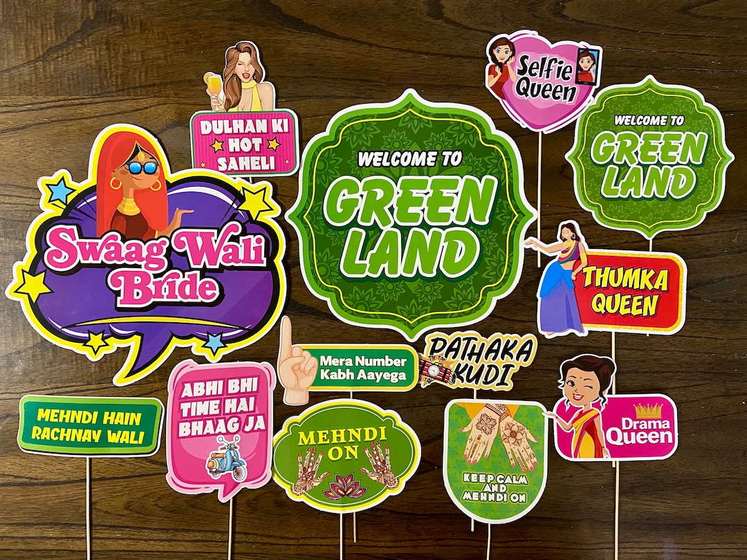 Mehndi Prop Signs Banners Posters Mehndi 3 in 1 Set Desi Wedding Props ...