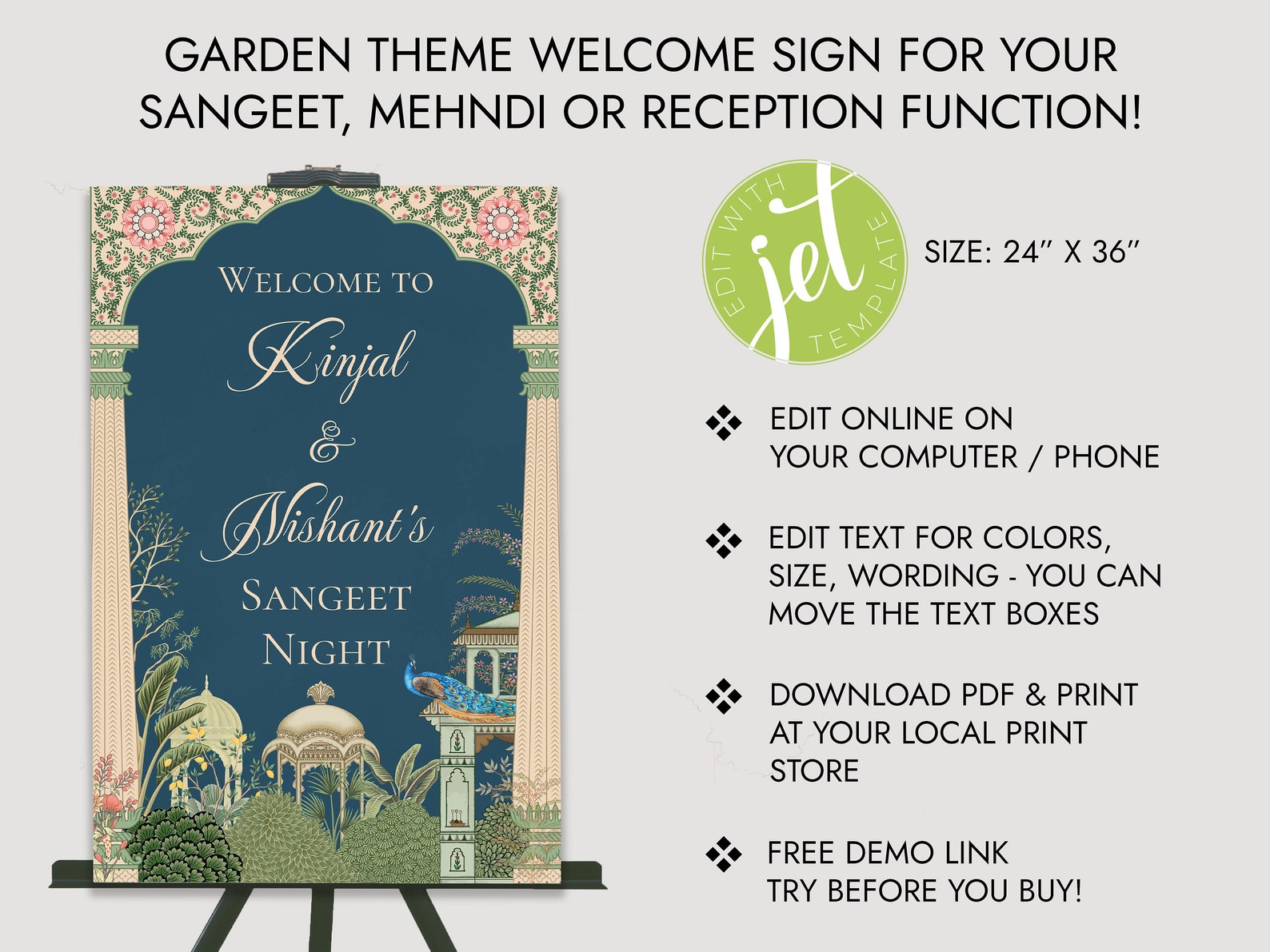 Welcome Sign Sangeet Reception Functions Desi Welcome Sign Indian ...