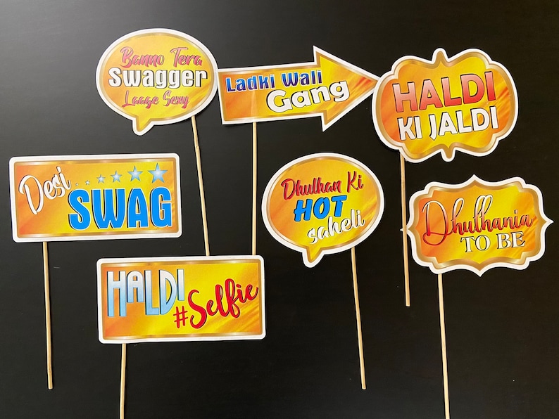 Haldi and Mehndi Prop Signs Mehndi Decor Desi Wedding Props - Etsy