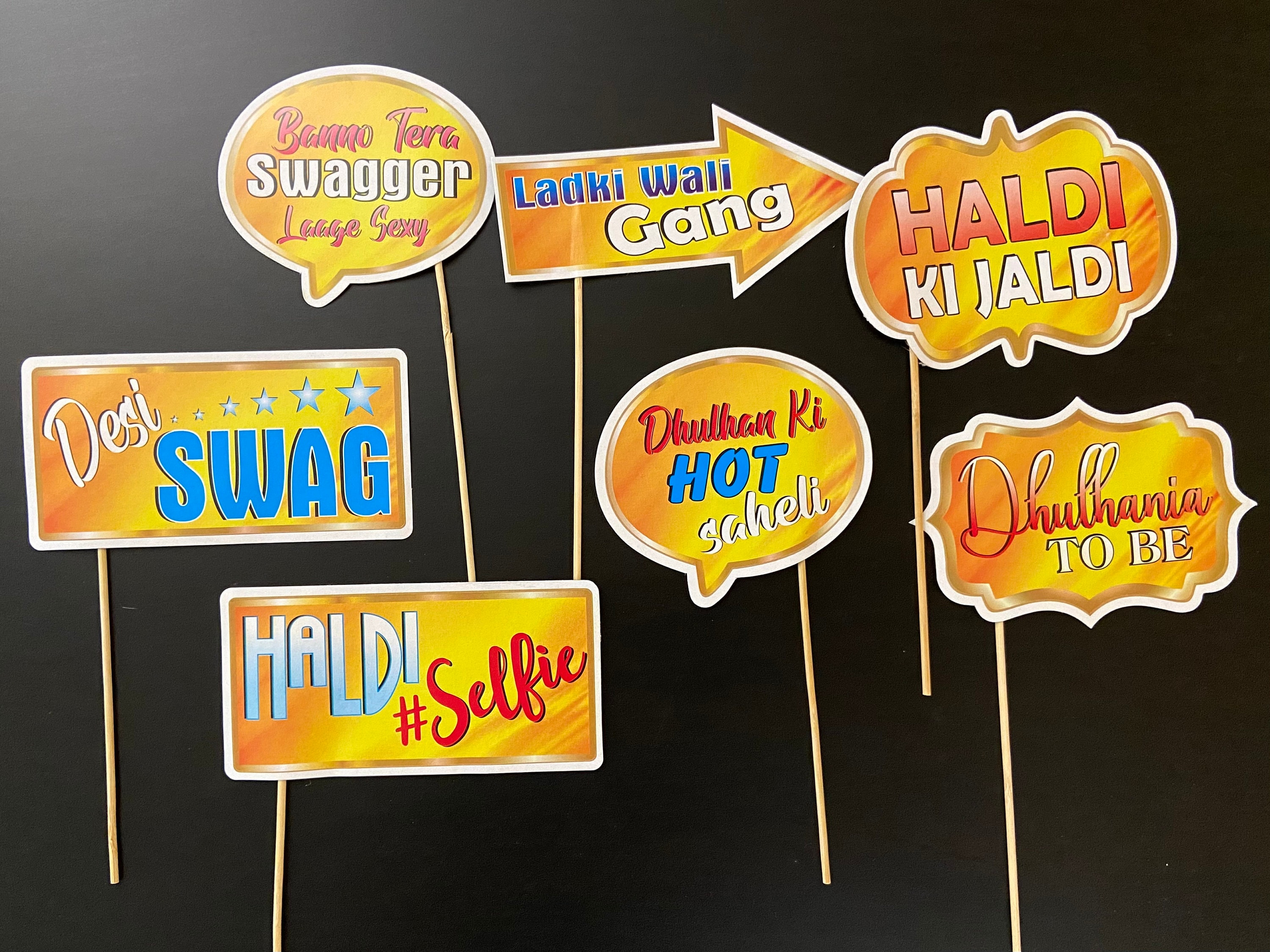 Haldi and Mehndi Prop Signs Mehndi Decor Desi Wedding Props - Etsy ...