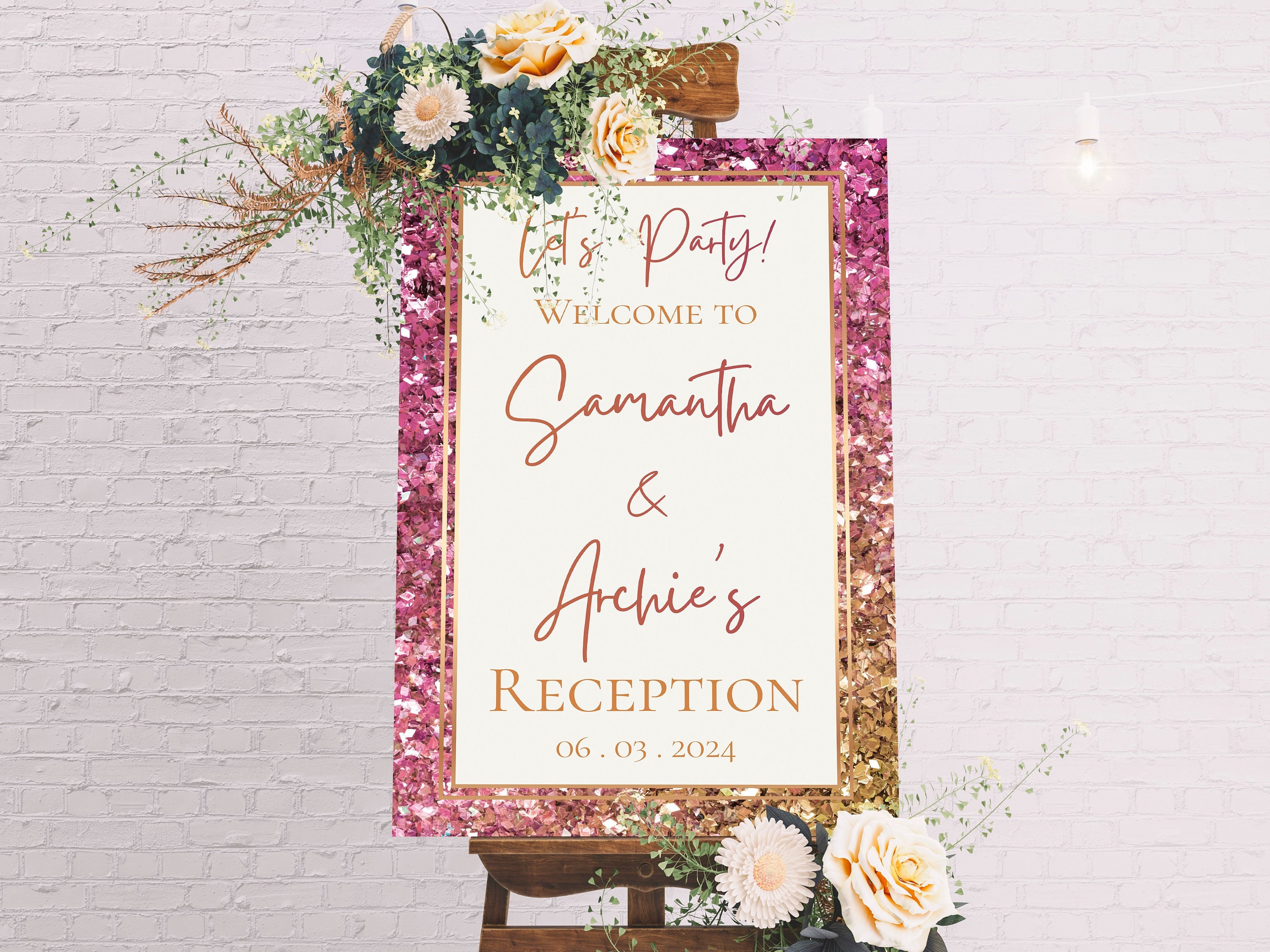 Welcome Sign Wedding Reception Cocktail Party Welcome Poster Wedding ...