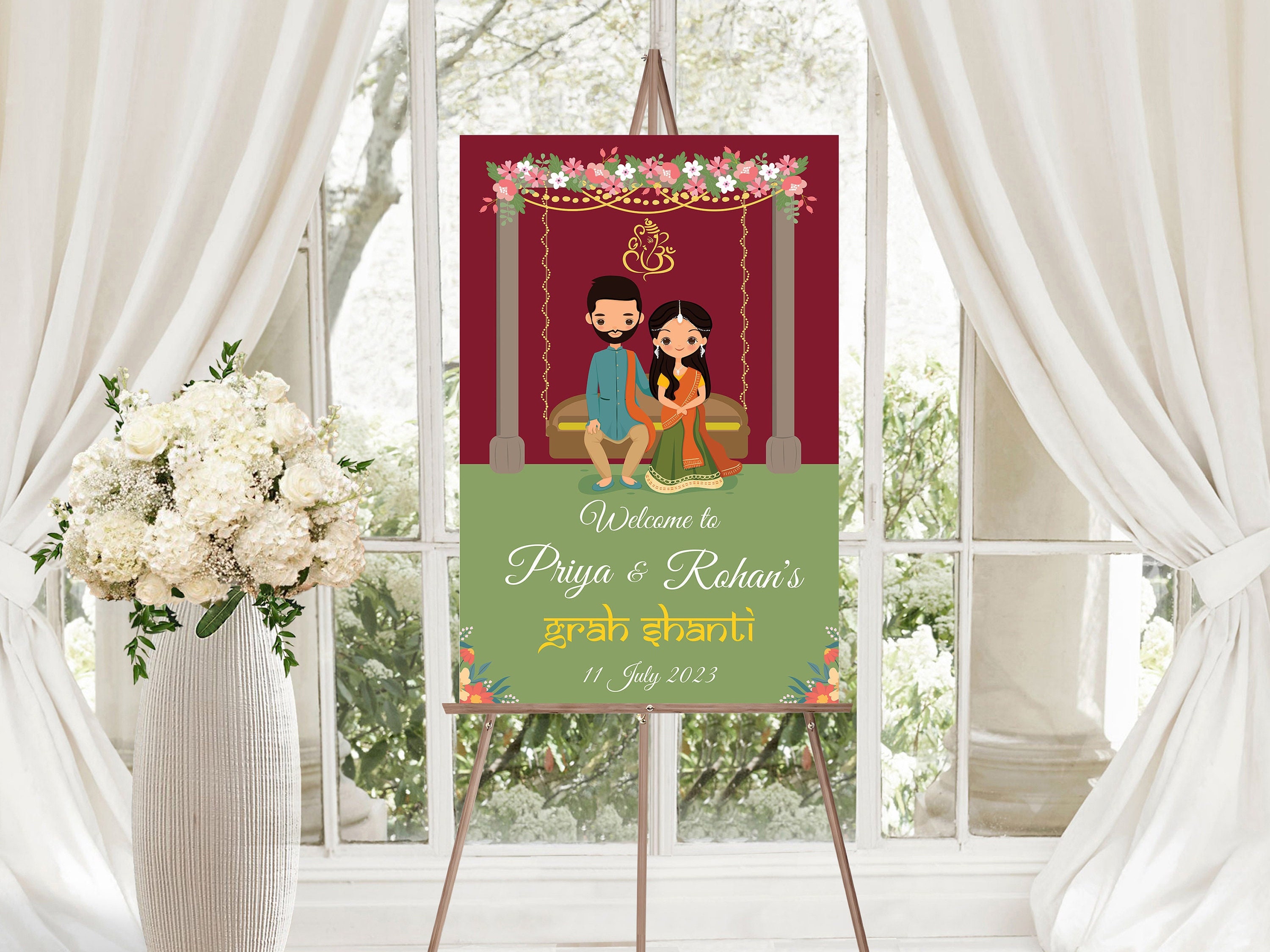 Housewarming Welcome Sign Gruhapravesam Welcome Board Housewarming Sign ...