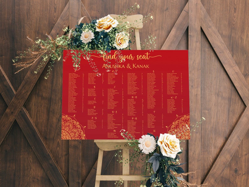 Wedding Sign Bundle Indian Wedding Seating Chart Indian Theme Table ...