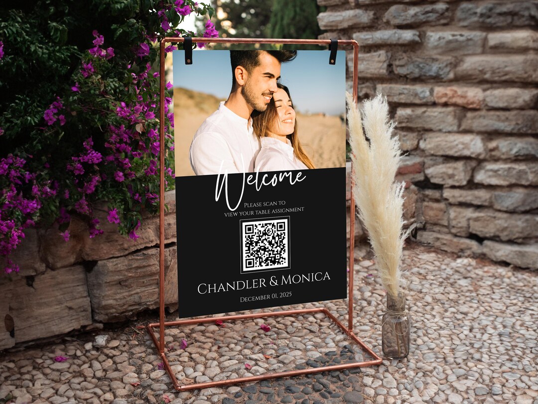Wedding Seating Chart QR Code Photo Seating Chart Wedding Seat Chart ...