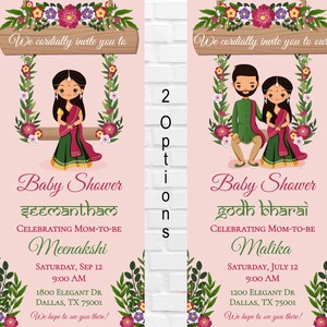 Seemantham Invitation Indian Baby Shower Invite Godh Bharai Invite for ...