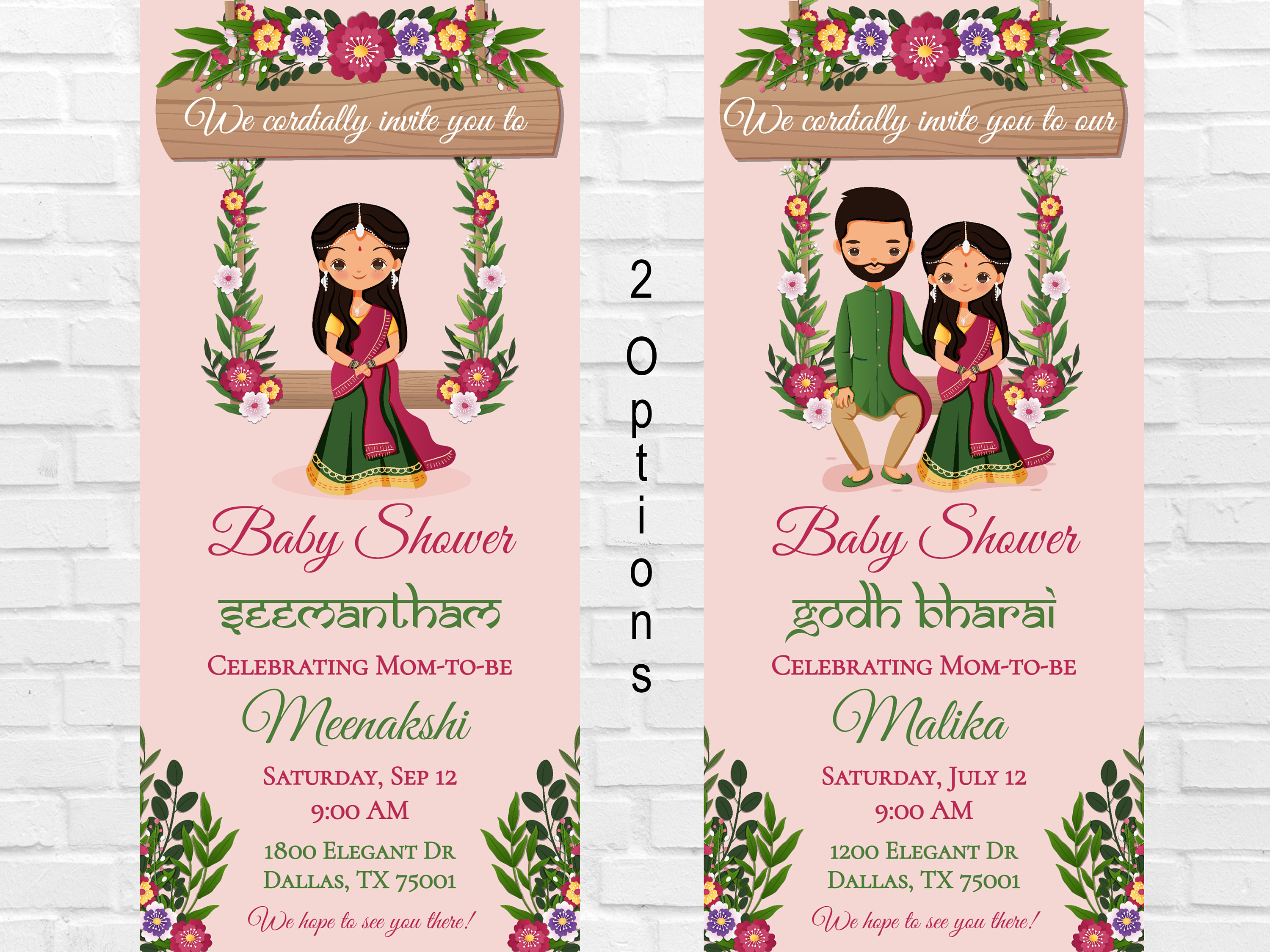 Seemantham Invitation Indian Baby Shower Invite Godh Bharai - Etsy Canada