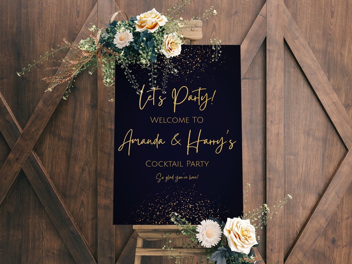 Cocktail Party Welcome Sign Cocktail Party Welcome to Cocktail - Etsy