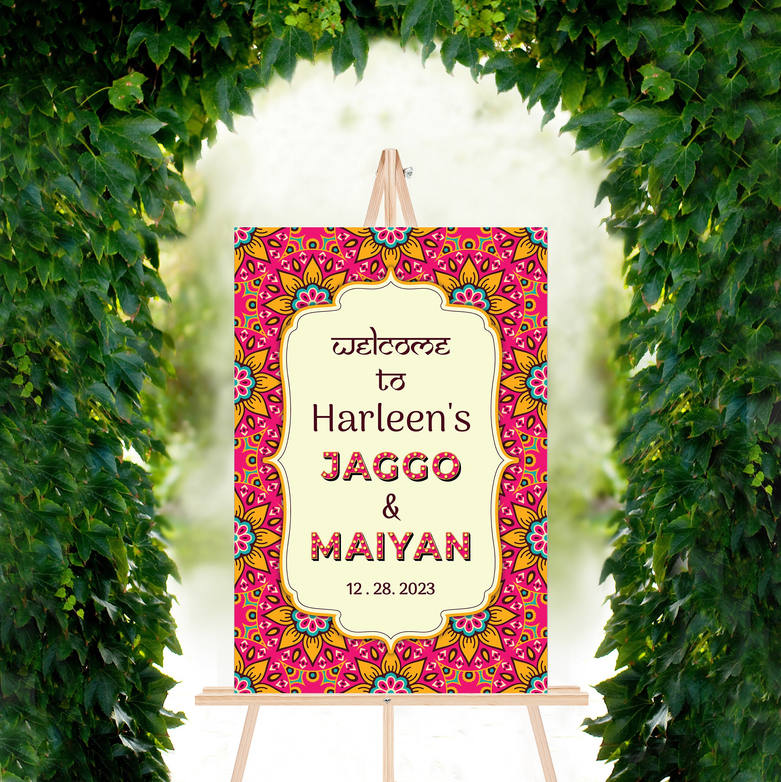 Jaggo Maiyan Welcome Sign Jago Welcome Sign for Sangeet Jaggo Indian ...