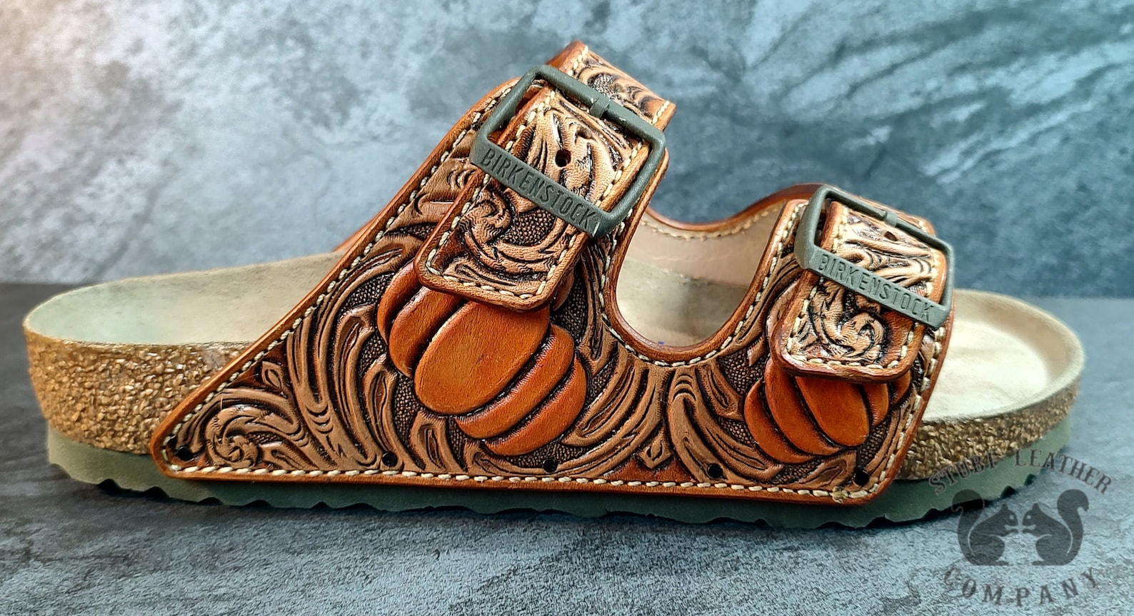 Hand Tooled Leather Custom Birkenstock Arizona Sandals With Western ...