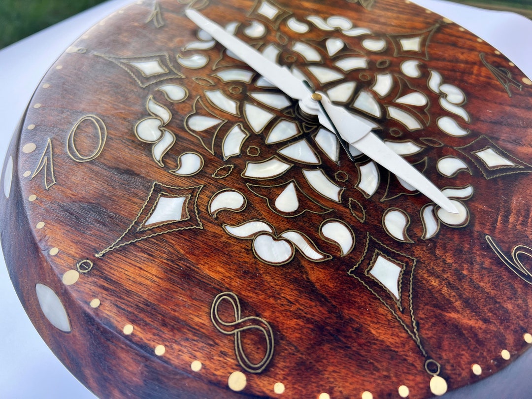 Mother of Pearl Wooden Wall Clock - Etsy