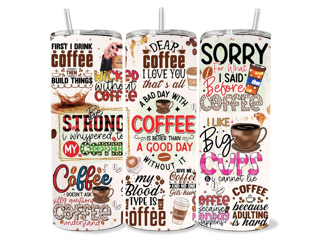 Coffee Lovers 20 Oz Tumbler, Morning Brew Bliss Coffee Tumbler, Java ...