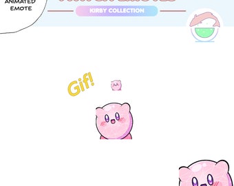 Animated Wiggle Rainbow Kirby Dance Excited Cute Kawaii Emote | Premade ...